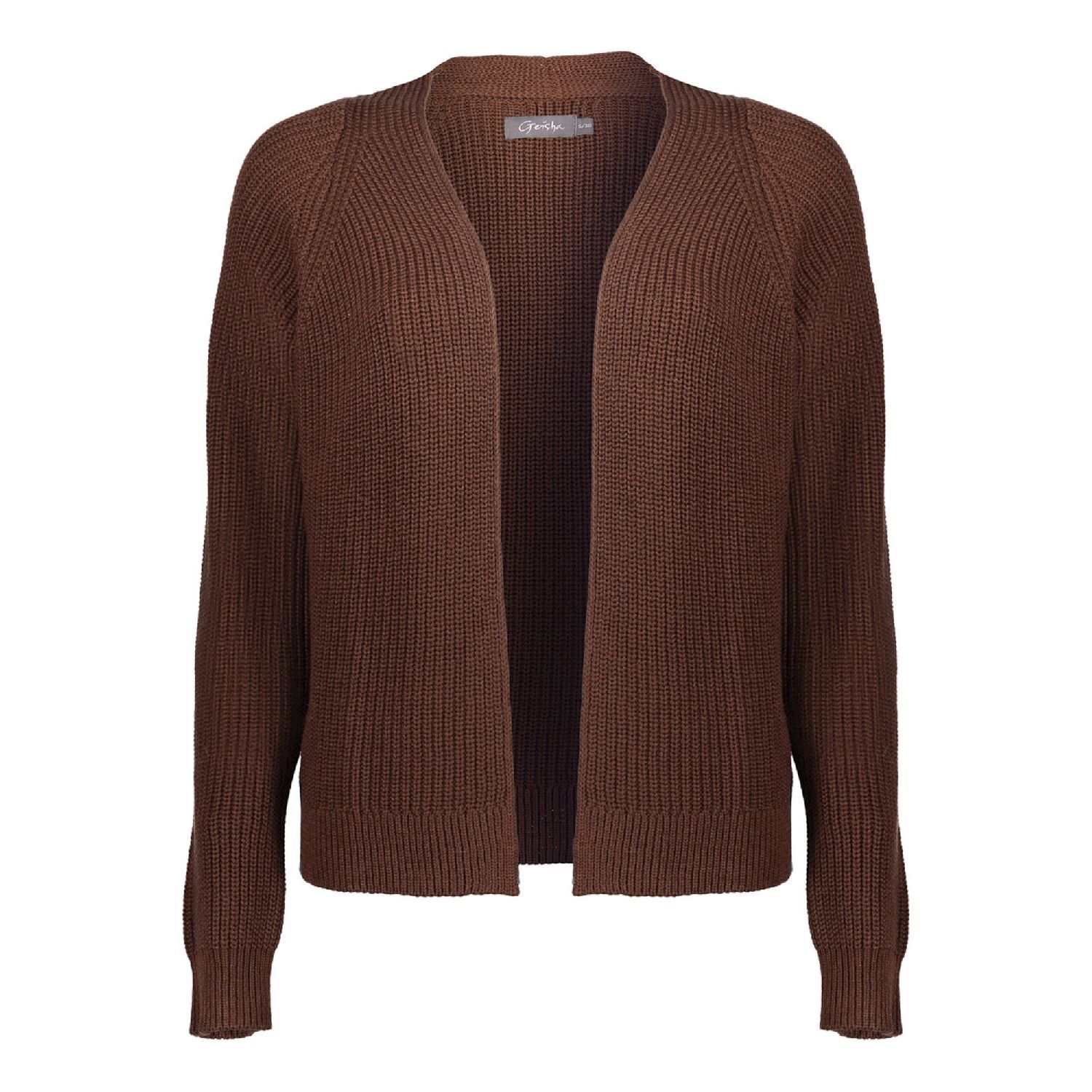 Geisha Cardigan Basic Dark Brown online kopen bij Carriera Damesmode. 34512-10-785